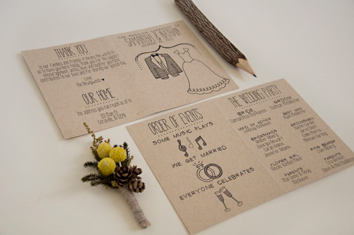 Cute, Simple Wedding Program
