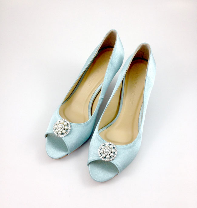 Something Blue Bridal Shoes with Rhinestones