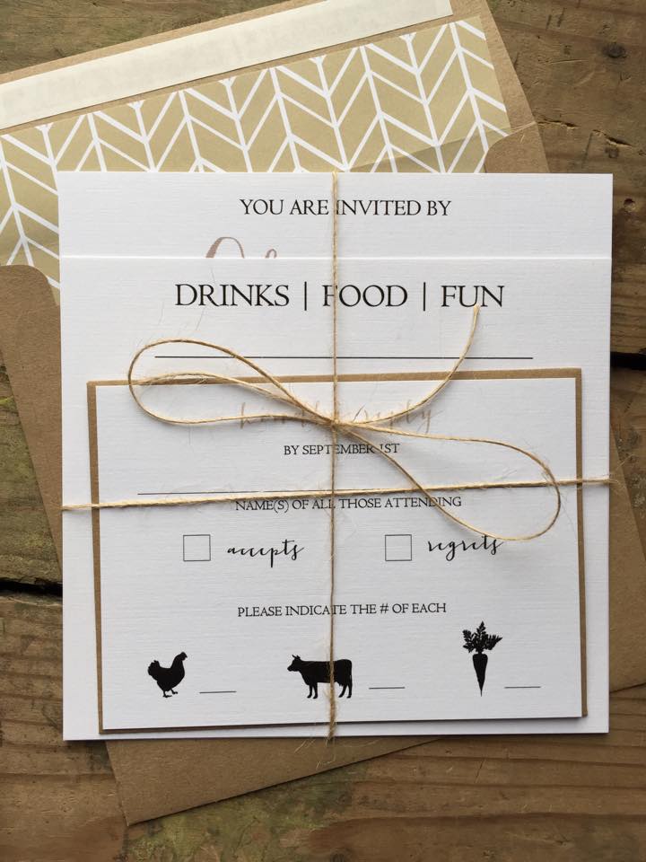 Rustic Square Invitation