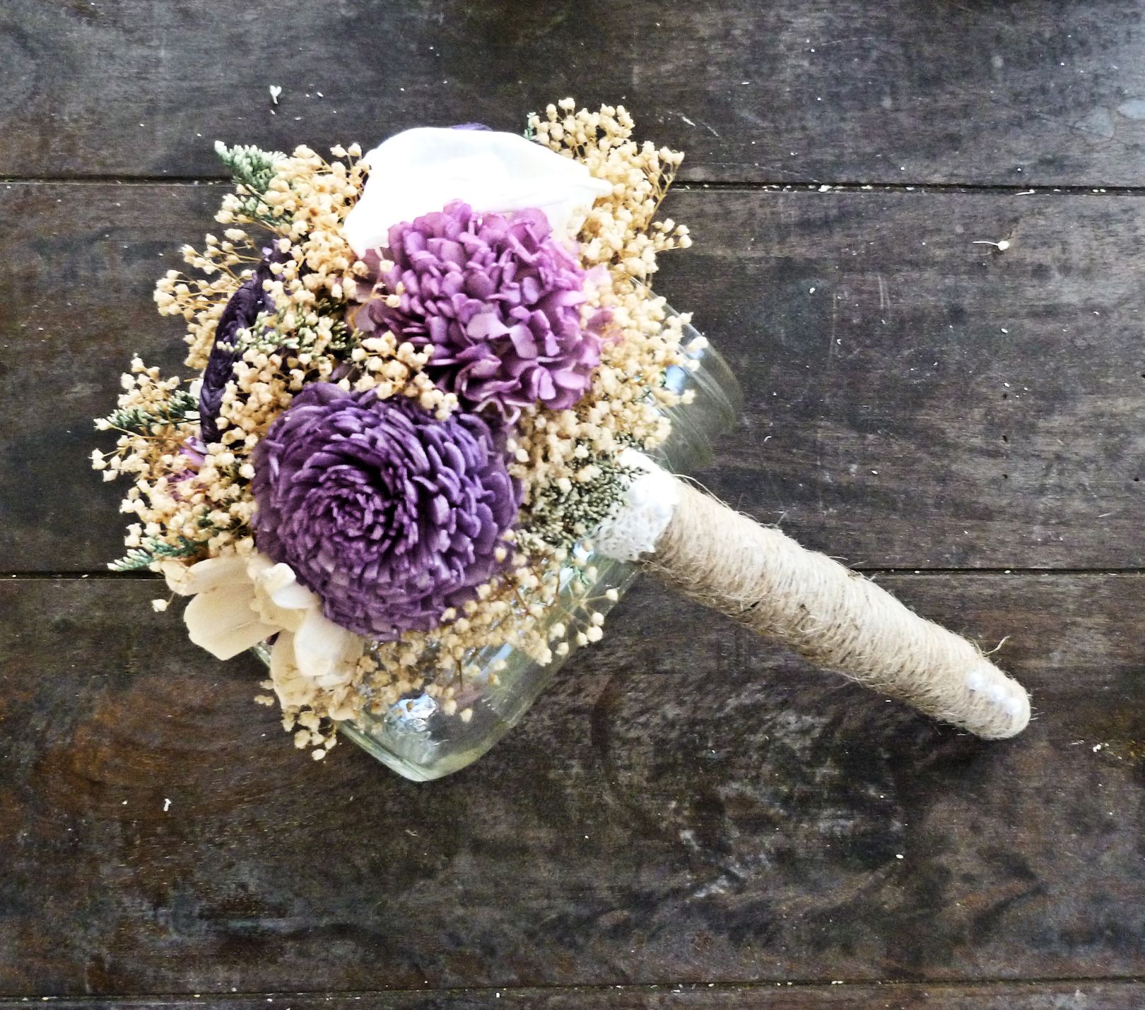 Purple Toss Bouquet- Alternative Wedding Bouquet, Bridesmaid Bouquet ...
