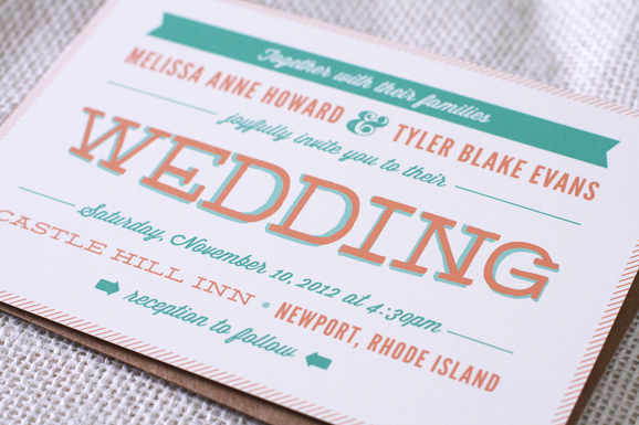 Snappy Slanted Wedding Invitations