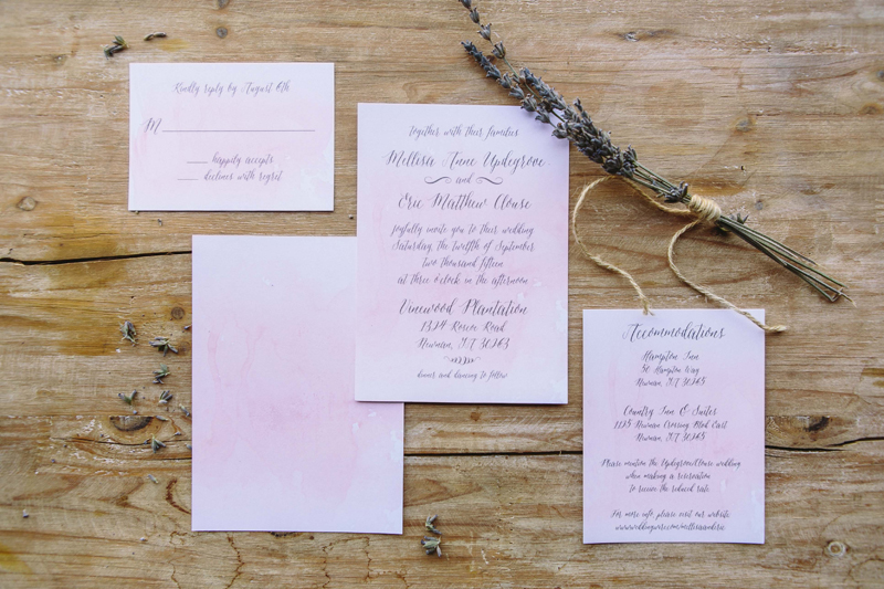 Watercolor Script Wedding Invitation