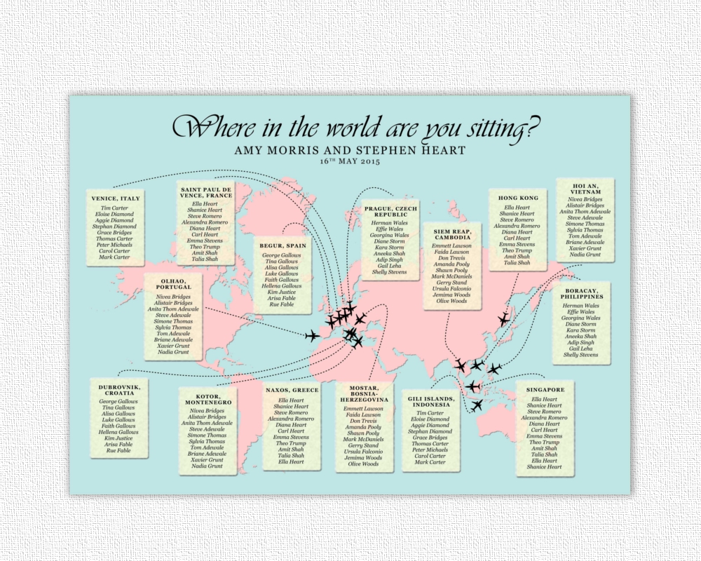World Map Seating Chart