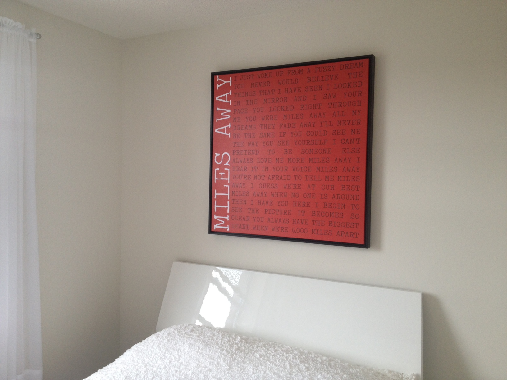 Lyrics on Floating Framed Word Art Canvas