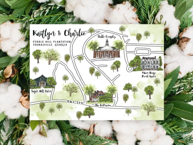The Cutest Hand-Drawn Wedding Maps for Invitations [2023]
