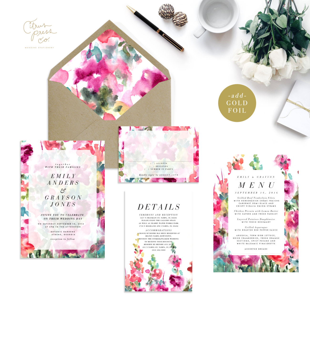 6 Floral Botanical Invitations for Spring Weddings | Emmaline Bride ...