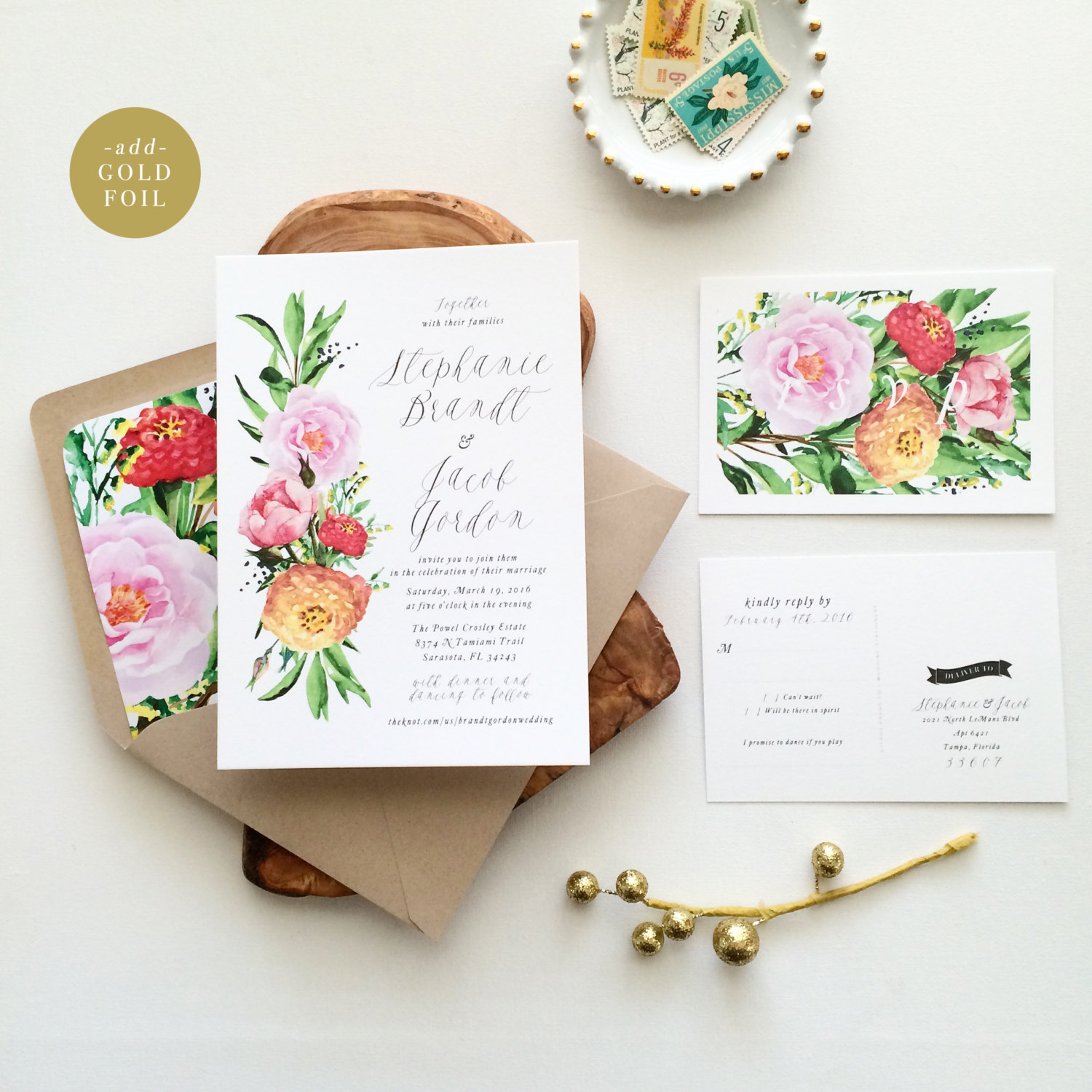 6 Floral Botanical Invitations for Spring Weddings | Emmaline Bride ...