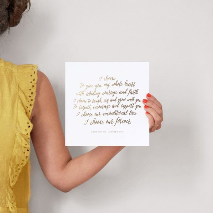 Wedding Vow Art: How to Make This Keepsake Gift – Emmaline Bride