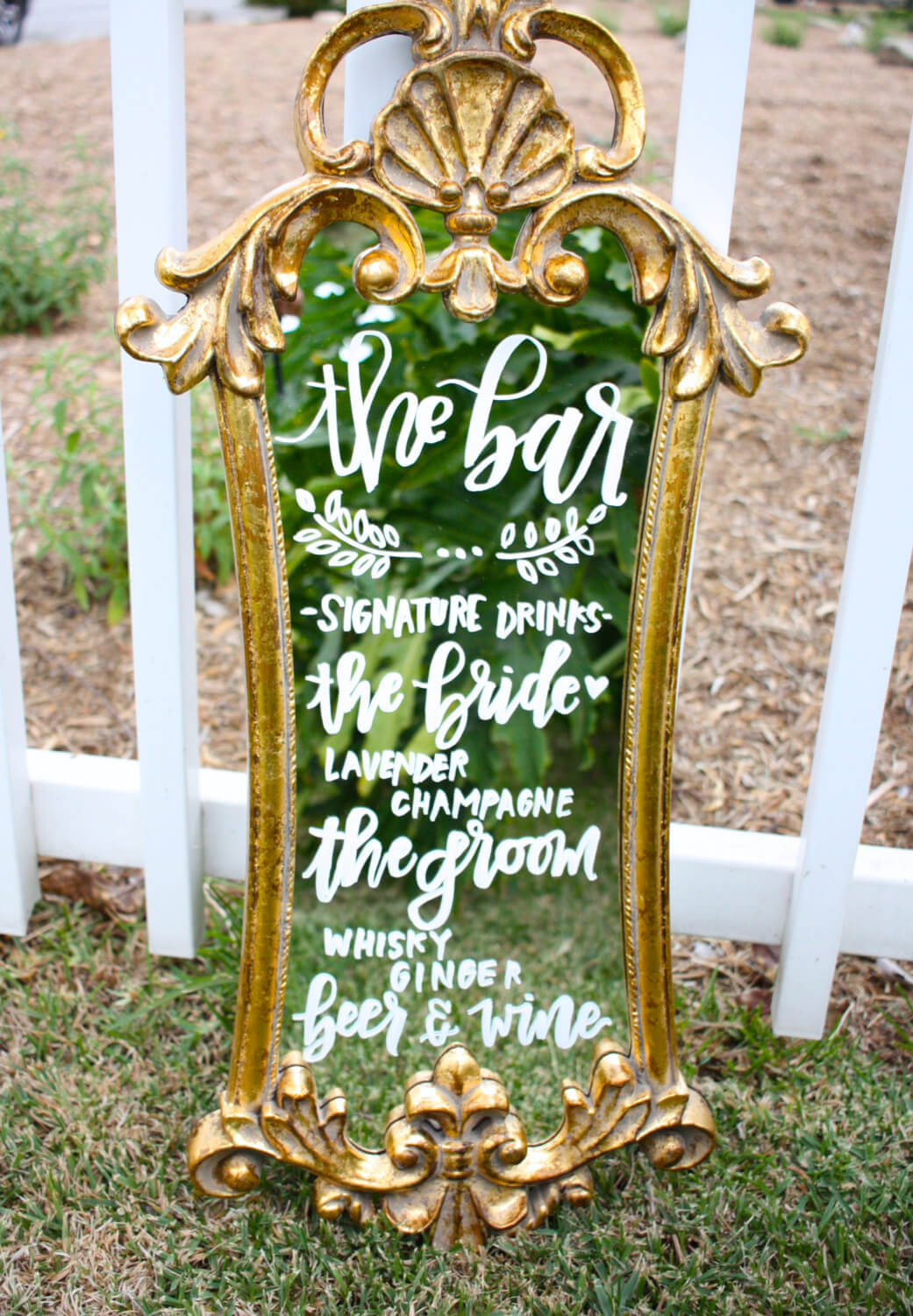 Mirror Bar Menu for Wedding Reception | Emmaline Bride