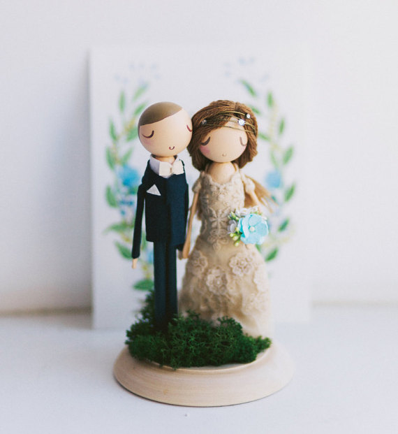 Couple Cake Toppers with Customized Details | Emmaline Bride