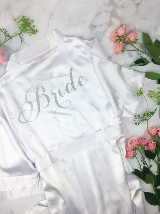 Personalized Bride Robe for Wedding Day Getting Ready | Emmaline Bride