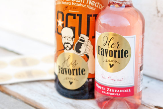 His and Her Favorite Stickers by Mavora Art and Design | Emmaline Bride