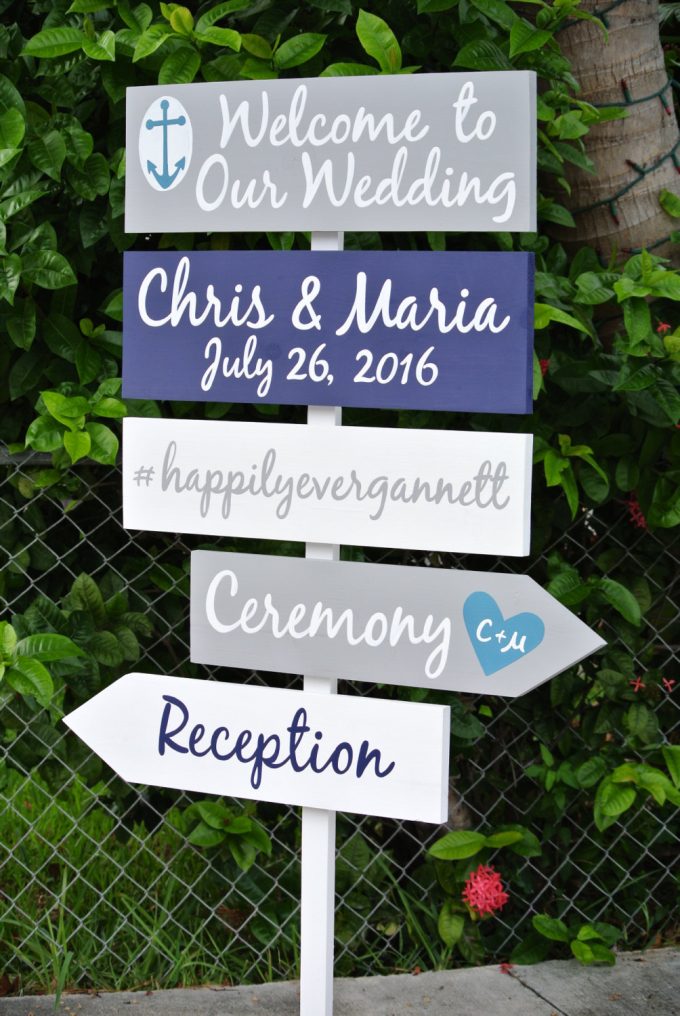 Reception Directional Wedding Signs Personalised Metal Wedding Sign,