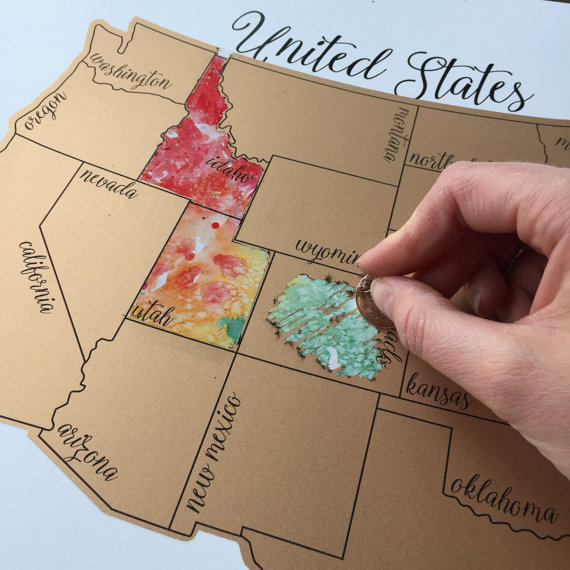 Scratch Off Map for Travel - Handmade-a-Day | Emmaline Bride®