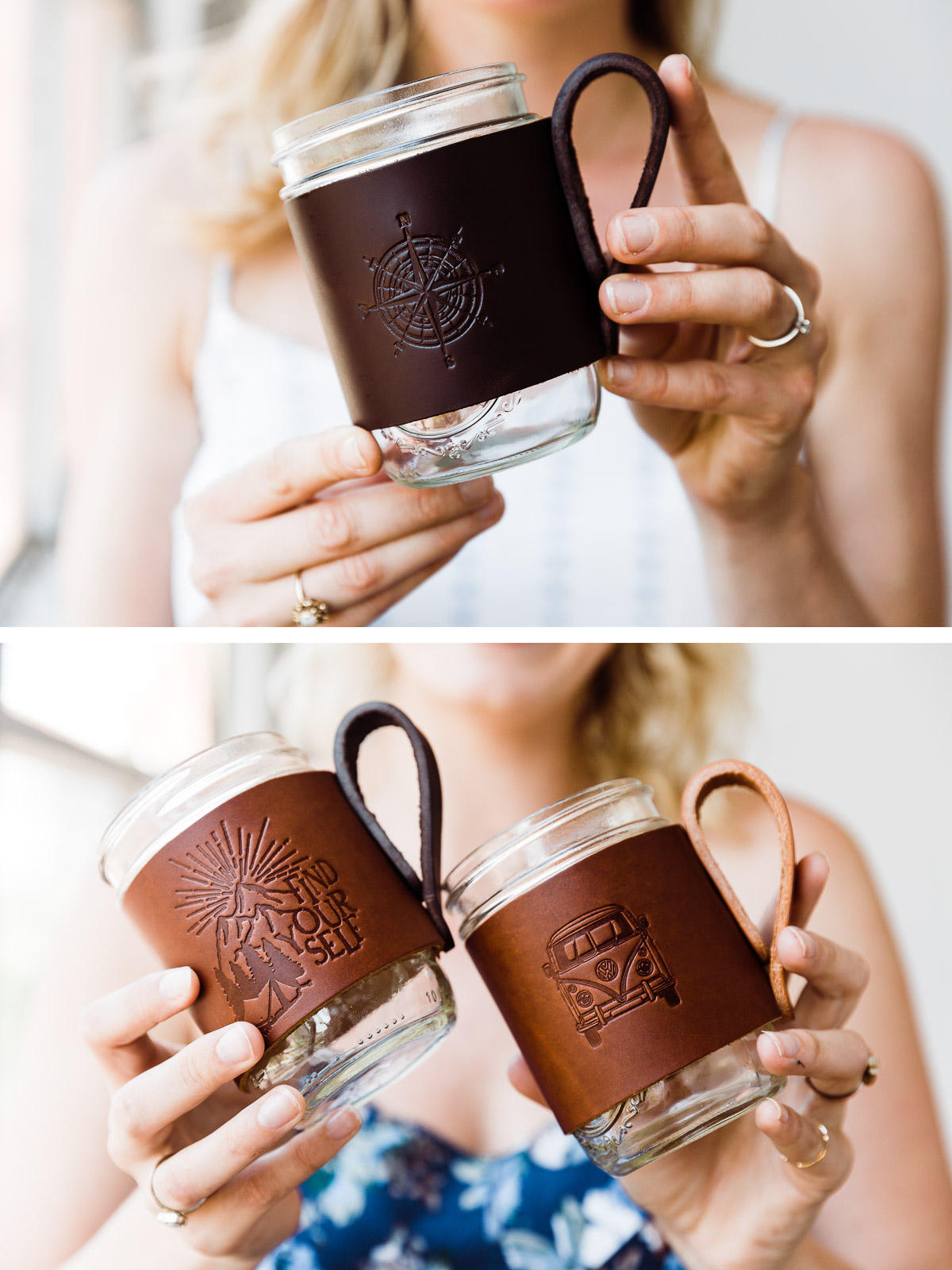 This Leather Mason Jar Holder Turns Any Jar Into A Drinking Mug