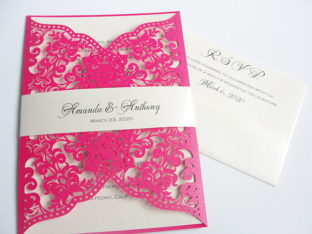 Laser Cut Wedding Invitations - Lace Inspired Invites | Emmaline Bride®