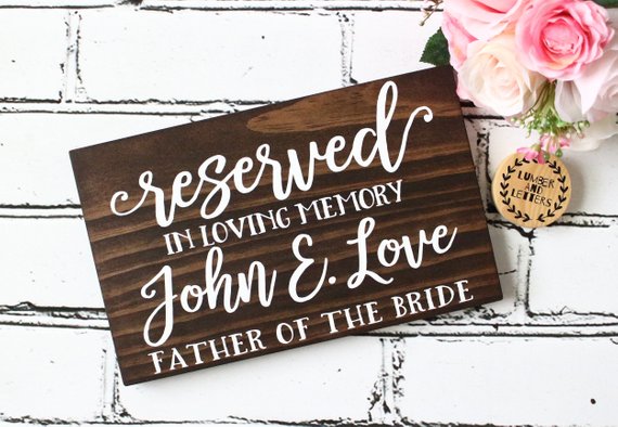 How to Honor the Bride's Father at Wedding - In Memory Of Ideas