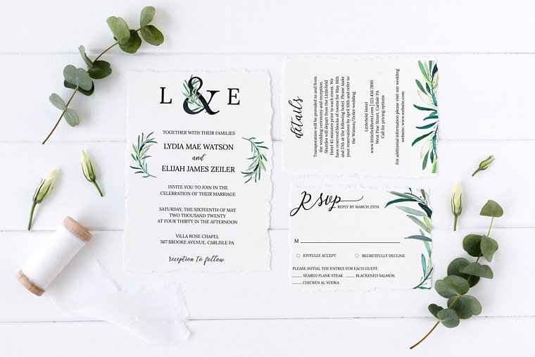 Printable Wedding Invitations: Edit + Print 'Em Out! - Easy Templates