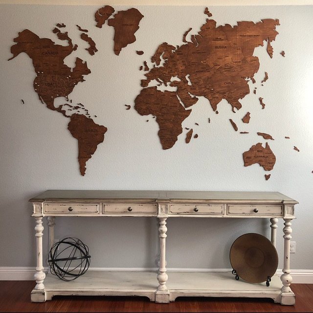 Wood Map: This Wood Wall Map of the World Makes a Great Gift