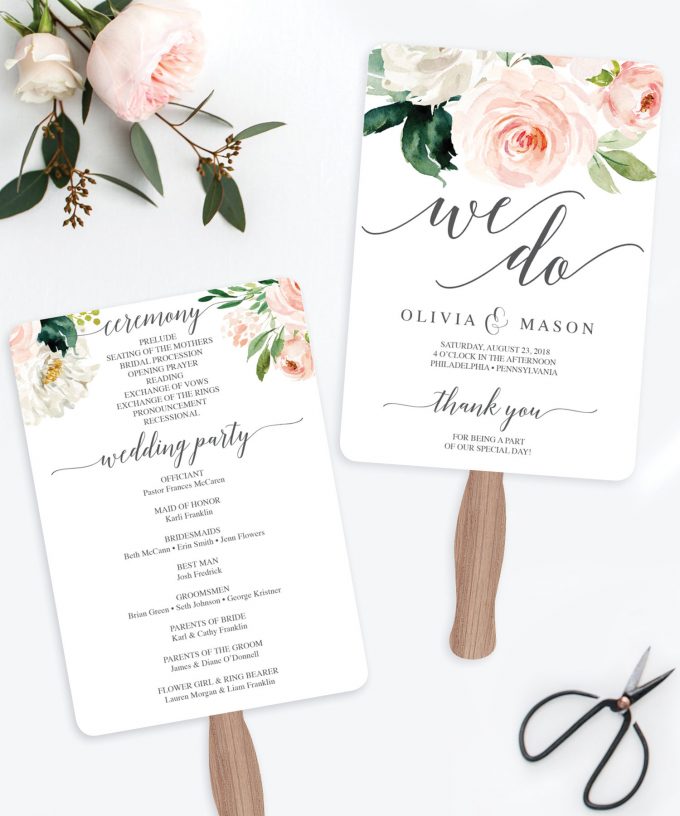 These Fan Wedding Programs Will Keep Guests Cool :) | Emmaline Bride