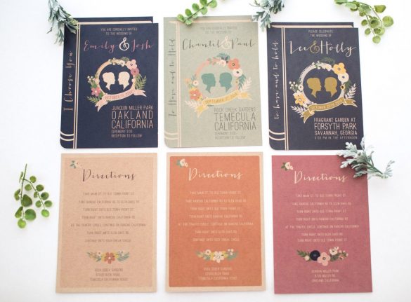 Book Wedding Invitations with Library Card RSVP | Emmaline Bride