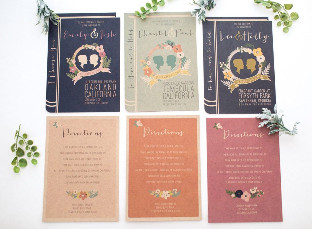 Book Wedding Invitations with Library Card RSVP | Emmaline Bride
