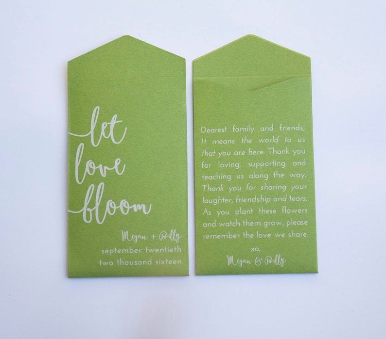 Seed Packet Favor: Let Love Grow with These Adorable Wedding Favors