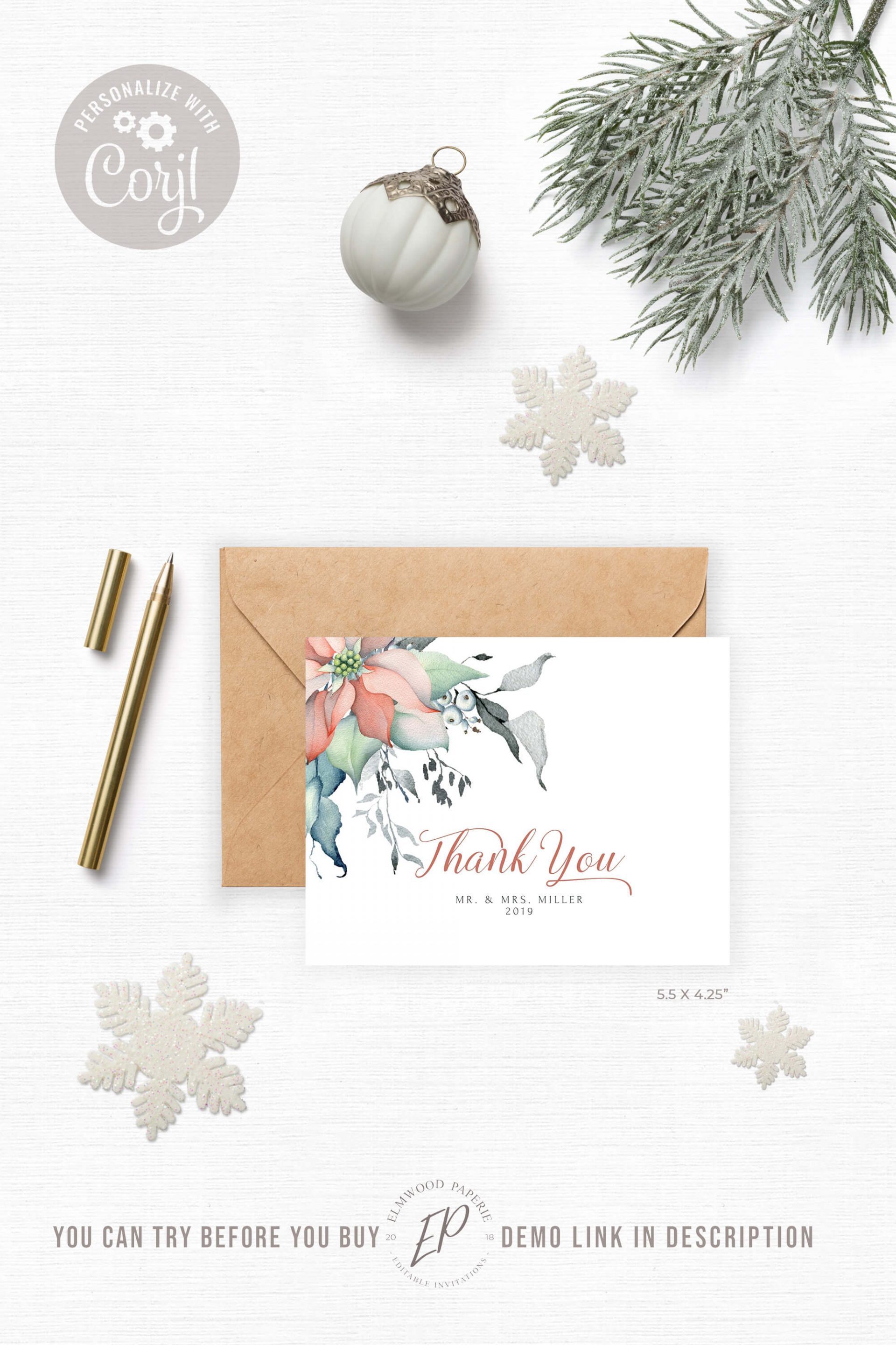 Christmas Wedding Invitations You Can Print Right Now | Emmaline Bride