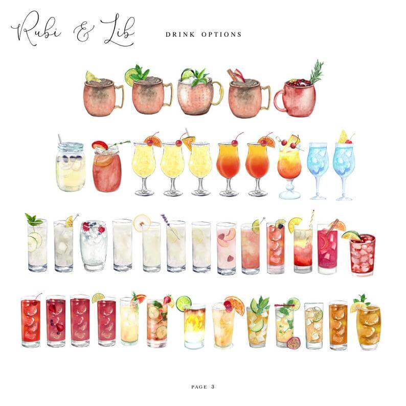 Signature Cocktails Sign: 4 Things Your Bar Menu Needs | Emmaline Bride