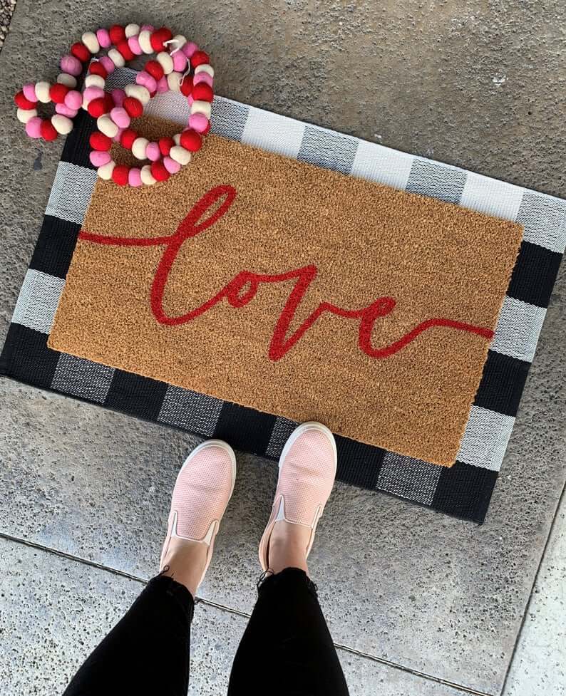 The 17 Cutest Valentine's Day Doormats on Etsy | Emmaline Bride