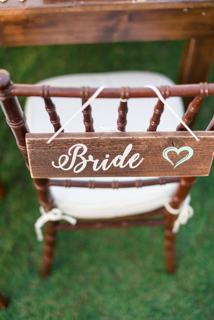 Rustic Bride and Groom Chair Signs | Emmaline Bride Wedding Blog