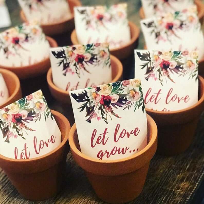 Seed Favors for Weddings: Let Love Grow in Cute Terra Cotta Pots