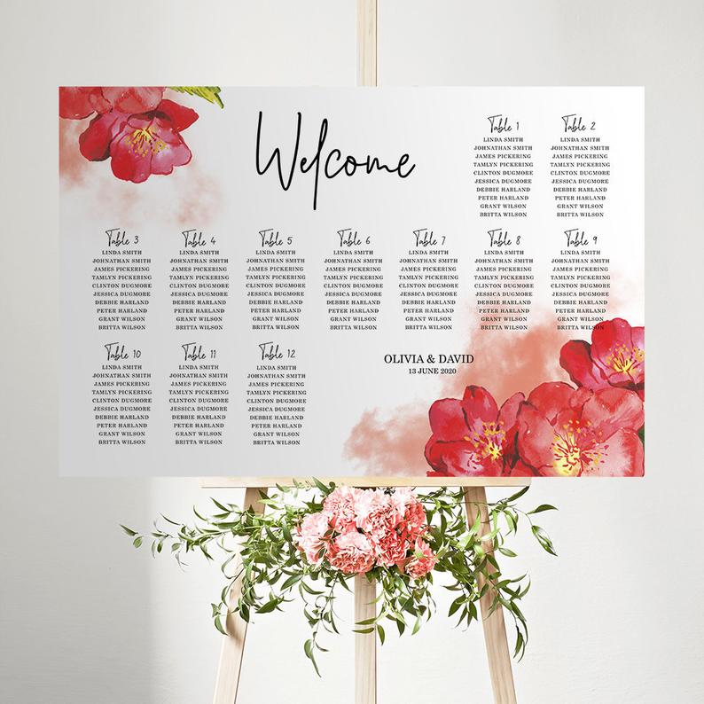 How to Make a Printable Wedding Seating Chart | Emmaline Bride Wedding Blog