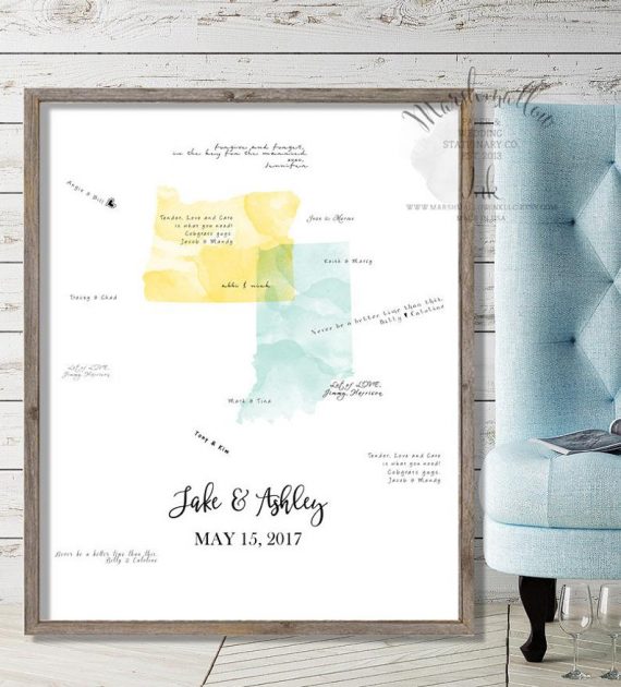 Wedding Map Guest Book: Guests Sign-In to Show Where They're From!