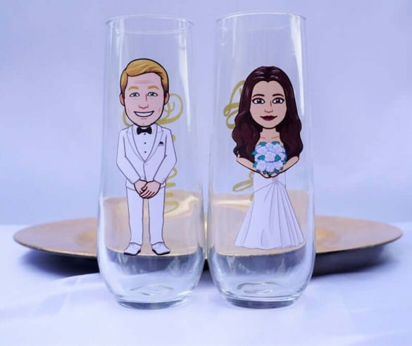 Bitmoji Wedding Napkins, Invites + Tumblers: These Are So Much Fun!