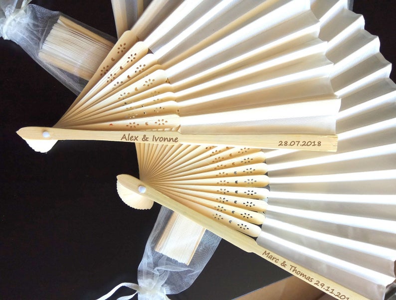 Wedding Fans in Bulk for Favors: Keep Guests Cool at Outdoor Ceremony