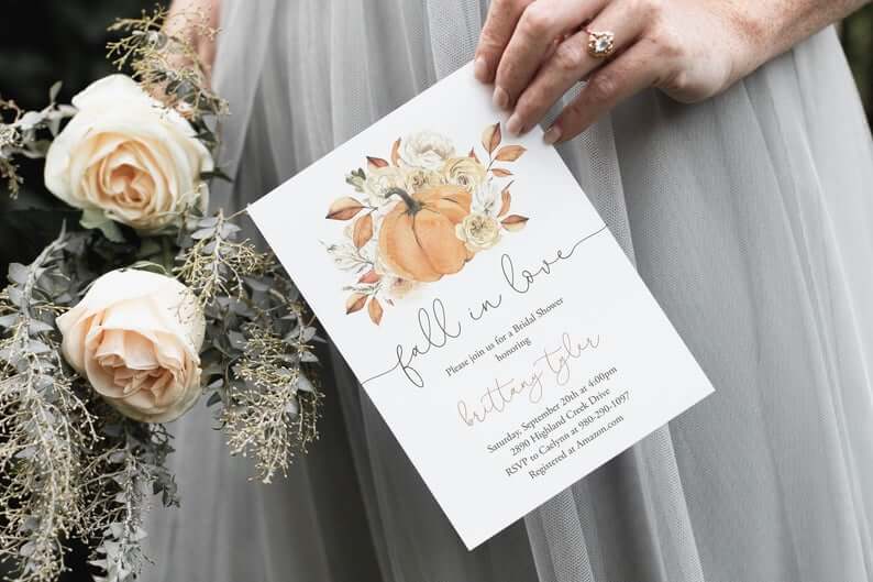 Fall Wedding Invitations with Pumpkins (+ Printable Right Now!)