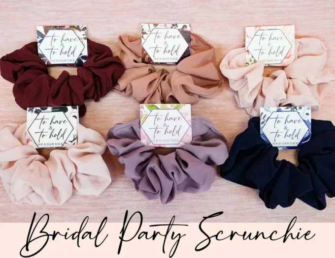 Bridesmaid Hair Scrunchies: Wedding Party Scrunchie Favors