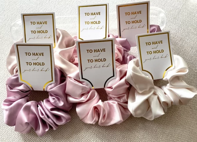 Bridesmaid Hair Scrunchies: Wedding Party Scrunchie Favors