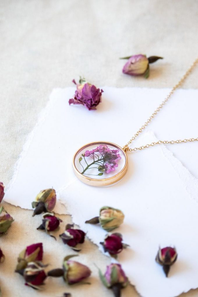 This Real Flower Necklace Has Actual Pressed Petals That Last Beyond