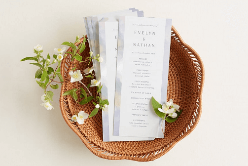 Standard Size Wedding Programs