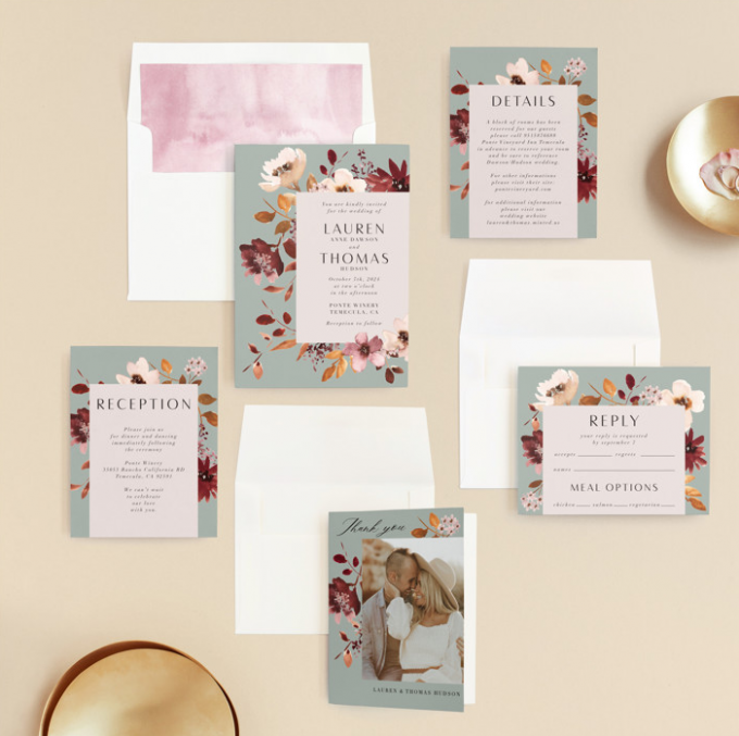 The 15 Most Beautiful Botanical Wedding Invitations | Emmaline Bride