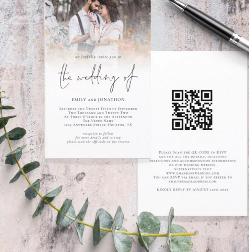 How to Make Wedding Invitations with QR Code | Emmaline Bride