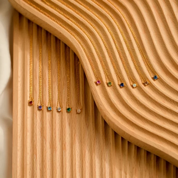 Dainty Birthstone Necklace -- HANDMADE-A-DAY | Emmaline Bride Wedding Blog