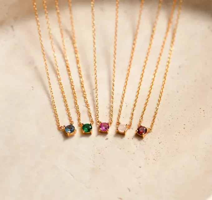 Dainty Birthstone Necklace -- HANDMADE-A-DAY | Emmaline Bride Wedding Blog