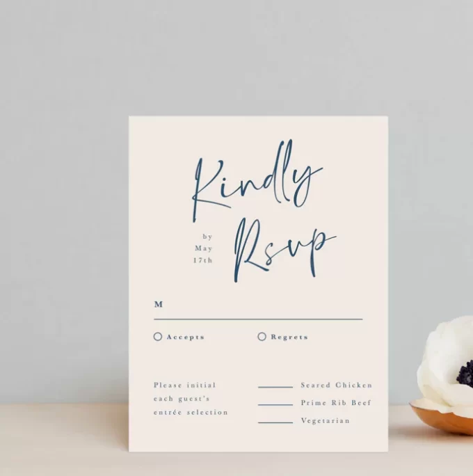 Wedding RSVP Cards with Meal Choice: Online or Mail, Easily!