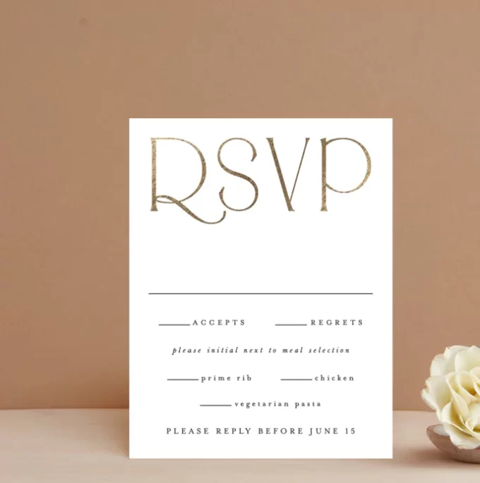 Wedding RSVP Cards with Meal Choice: Online or Mail, Easily!