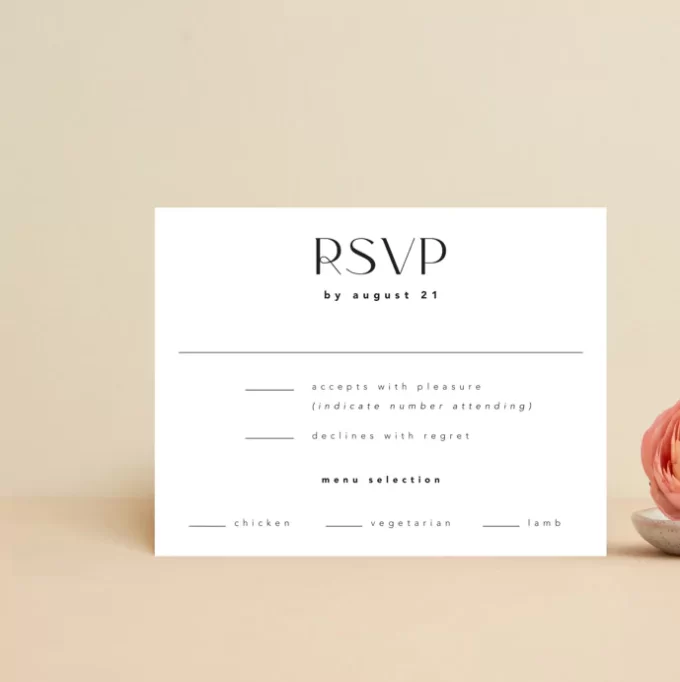 Wedding RSVP Cards with Meal Choice: Online or Mail, Easily!