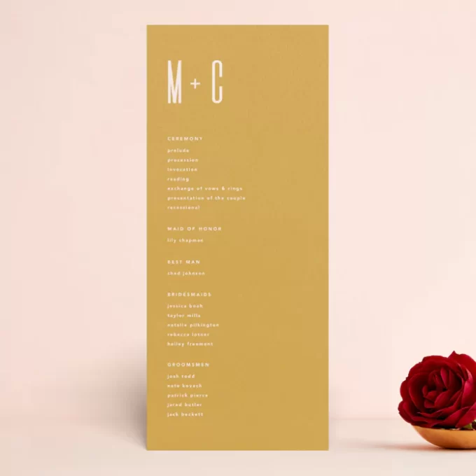 Examples of Ceremony Programs: Simple + Easy Templates