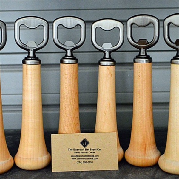 Baseball Bat Bottle Openers by The Baseball Bat Stool Co.